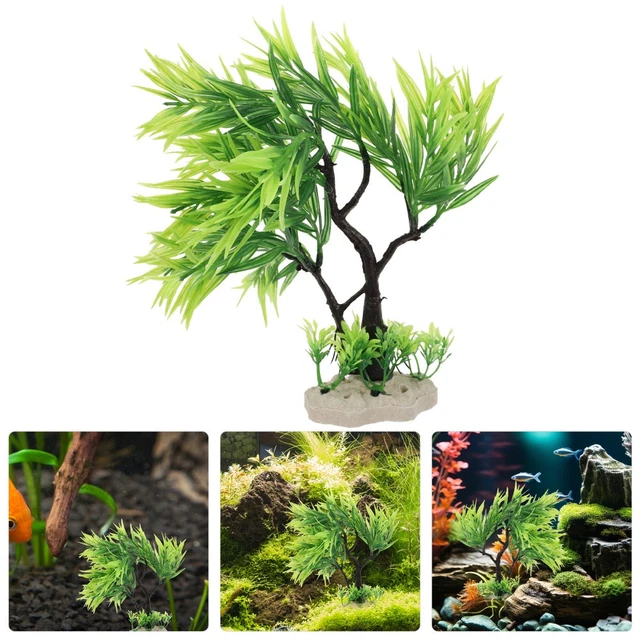 FISH TANK DECORATIONS Tree Fake Aquarium Simulation Plants Artificial ...