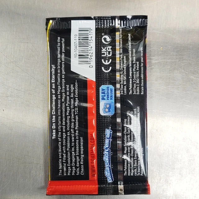 POKÉMON TCG MEGA Evolution Chaos Rising Sealed Booster Pack 10 Cards ...