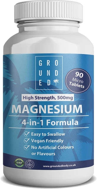 ULTRA-SMALL 4-IN-1 MAGNESIUM Tablets - 500mg for Muscle & Relaxation ...