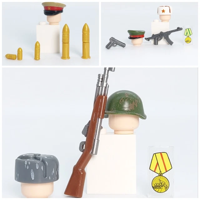 MINIFIGURE WW2 HELMETS officer cap soldier for lego accessories brick ...