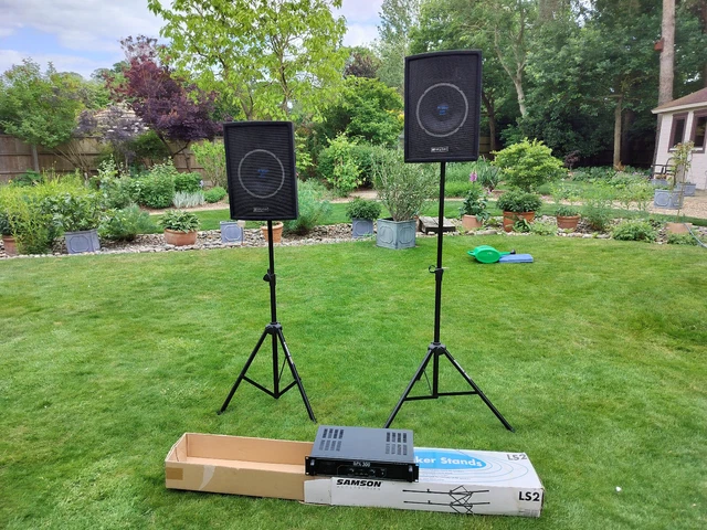 PARTY SPEAKER SET and amplifier £104.68 - PicClick UK