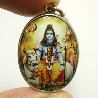 LORD SHIVA MAHADEV OM MAHADEVA GOD SIVA NANDI BLESS 1980s HINDU LOCKET ...