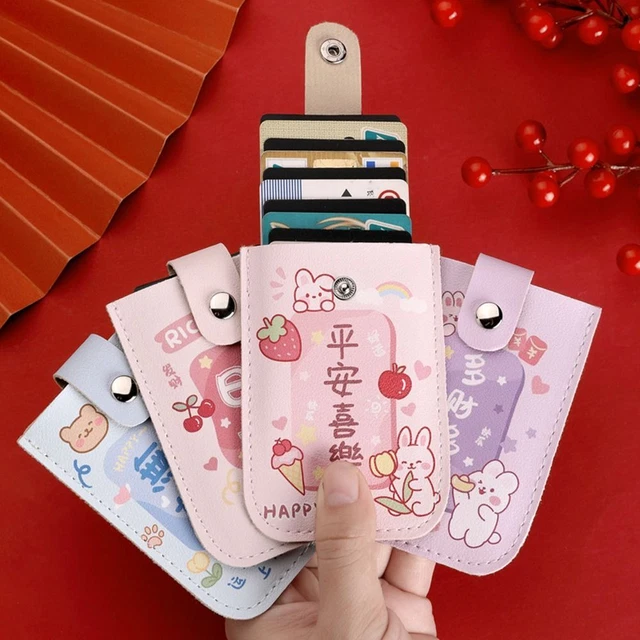 PULL-OUT TYPE ID Card Holder Laminated Concealed PU Leather Purses ...