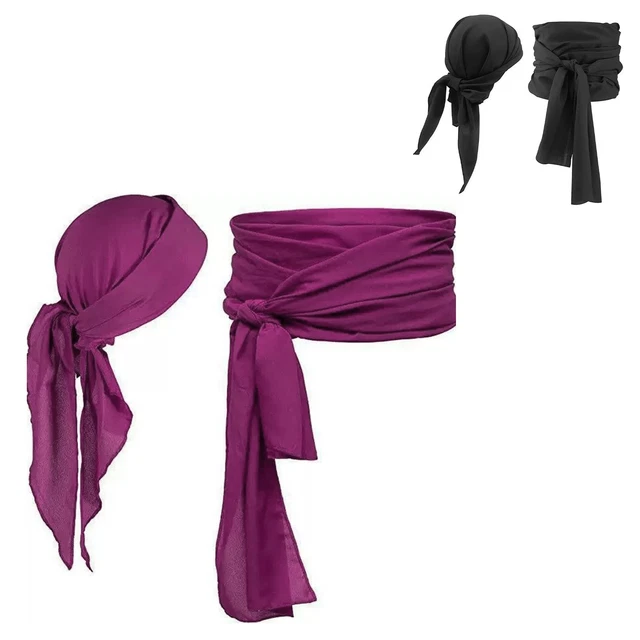 UNISEX PIRATE HEADSCARF And Sash Belt Medieval Pirate Party Costume ...