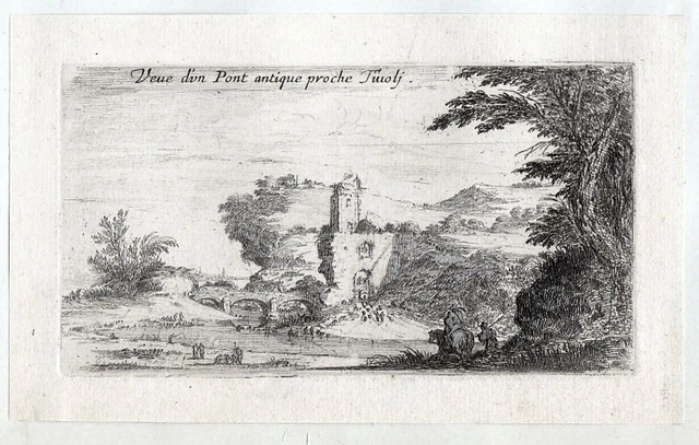 TIVOLI PONTE BRIDGE Israel Silvestre Etching Copperplate Incisione ...