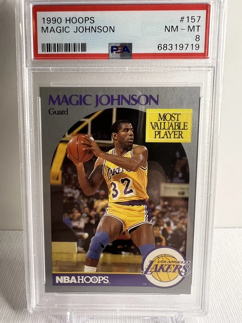 🏀🔥1990 MAGIC JOHNSON NBA Hoops 157 PSA 8 LA Lakers Legend HOF 🔥🏀 EUR 8 ...
