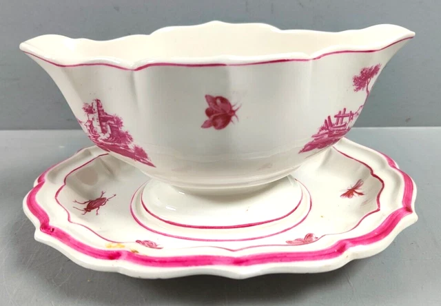 SAUCIERE CERAMIQUE EMAILLEE Faiencerie GIEN modele Paysages Roses Art Table I EUR 6,50 - PicClick FR