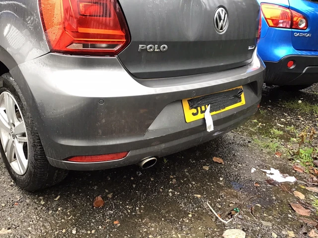 VW POLO MK5 6C 2014-17 Complete Rear Bumper With Parking Sensors Grey ...