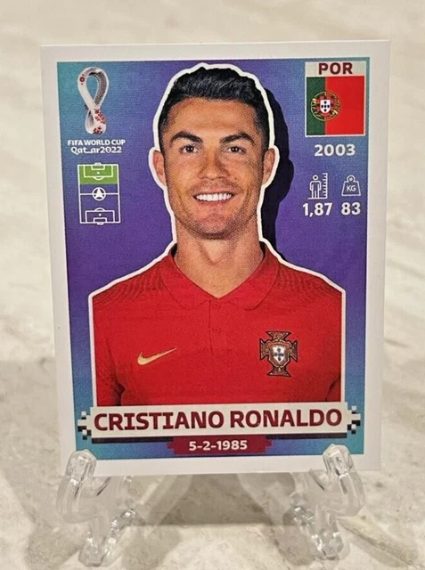 PANINI 2022 FIFA World Cup Qatar Cristiano Ronaldo Sticker Red Parallel ...