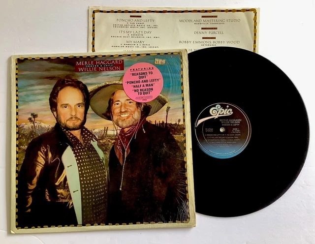 Record Country Merle Haggard Willie Nelson Poncho And Lefty Lp 1982