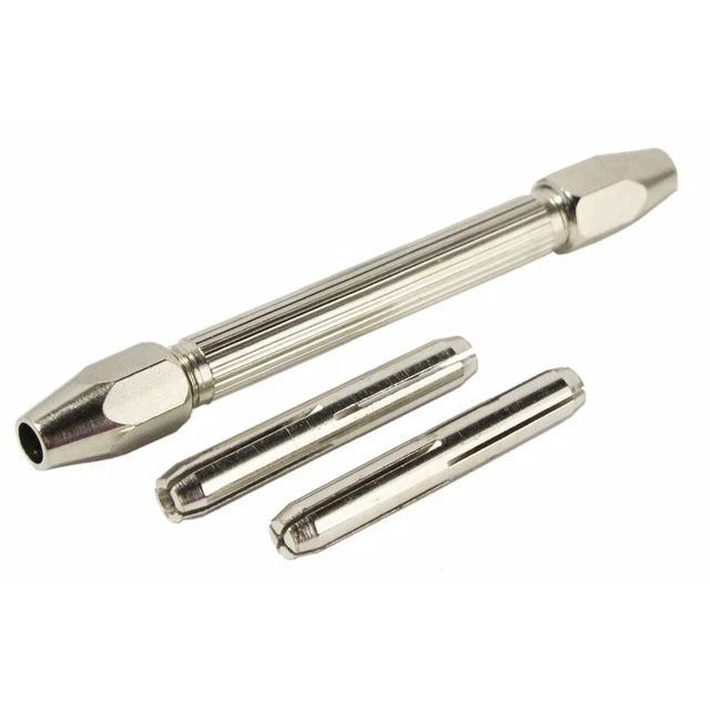 DOUBLE MOUTH PIN Vise Wire Gauge Hand Drill Bit Chuck + 2pcs Reversible ...