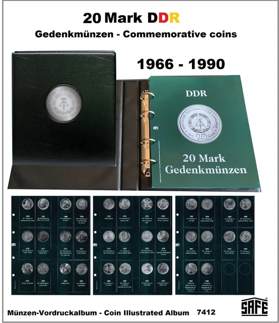 MÜNZALBUM-20-MARK-DDR-1966-1990 SAFE-7412-KOMPLETTES-VORDRUCKALBUM ...