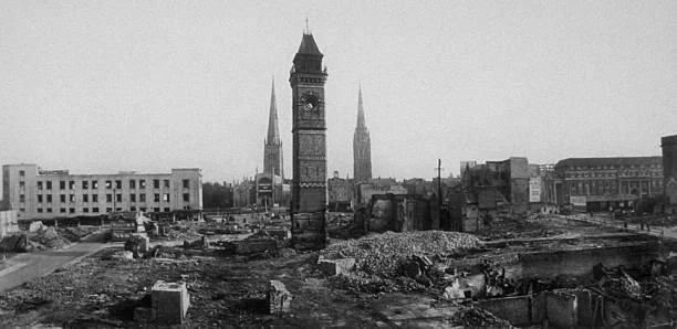 DEMOLITION WORK CENTRE Coventry continues, following air raid city ...