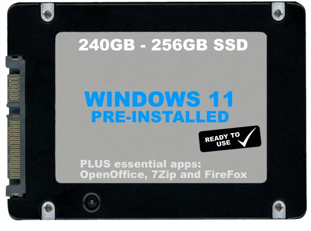 240GB - 256GB SSD with Windows 11 Pro 64-bit 24H2 pre-installed – Mixed ...