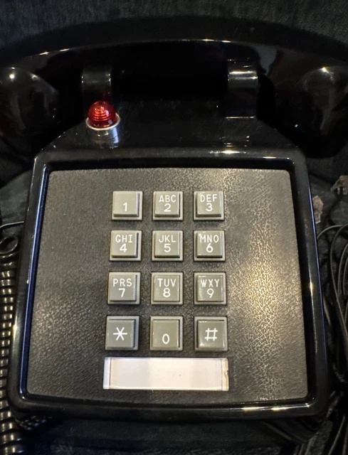 VINTAGE BITTEL BLACK Push Button Desk Phone Red Flash Tested Working ...