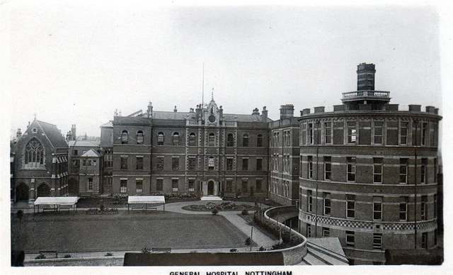 NOTTINGHAM GENERAL HOSPITAL unused sepia RP old postcard Peveril £7.00 ...