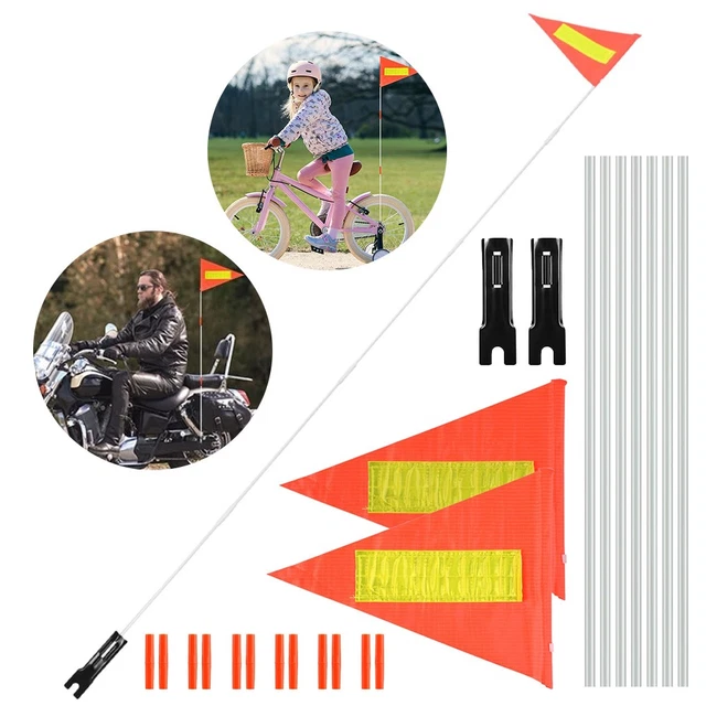 BIKE FLAG: HIGH Visibility Bicycle Trailer Safety Flag With Pole And ...