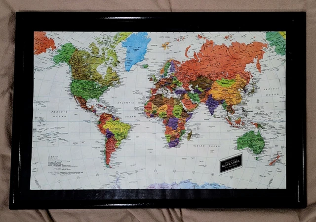 JOHNNIE WALKER BLACK Label World Map Rare 30X21" Framed Print HTF TC £ ...