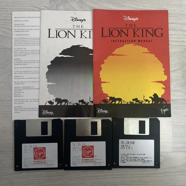 DISNEYS THE LION King Ibm Pc Floppy Disc 3.5" Vintage Computer Game £5. ...