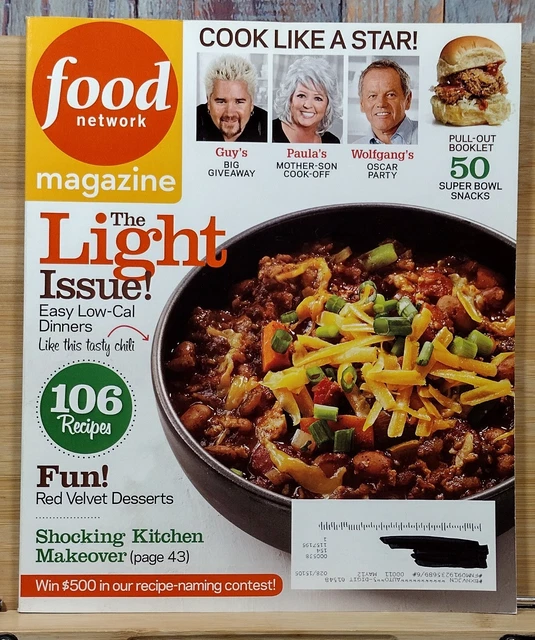 FOOD NETWORK JAN/FEB 2012 The Light Issue 106 Recipes w/ Super Bowl ...