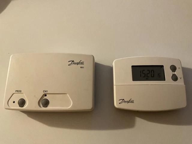 DANFOSS TP5000-RF SI & RX1 Programmable Room Thermostat Set - White ...