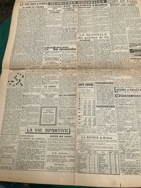 FAC-SIMILE JOURNAL AURORE/URSS Et Bombe Atomique/Bucard/Lin/Indochine ...