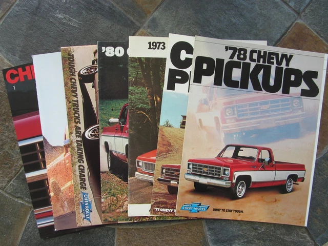 LOT OF 7 Chevrolet Truck Sales Brochures 1970s 1980s 1993 Chevy Pickups ...