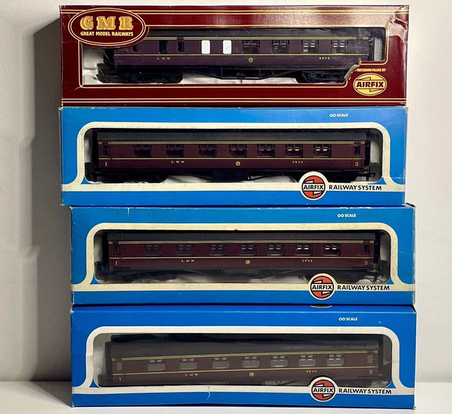 JOB LOT 4 Airfix / GMR LMS Stanier Coaches Maroon 54202-1 54204-7 - OO ...