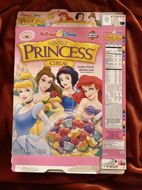 SNOW WHITE CINDERELLA Disney Princess Cereal Box 2003 Kellogg’s Flat ...
