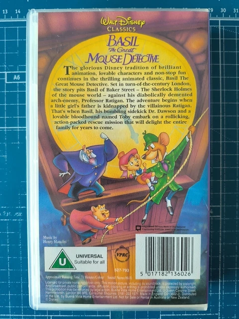 WALT DISNEY'S BASIL The Great Mouse Detective (1995) Vincent Price (PAL ...