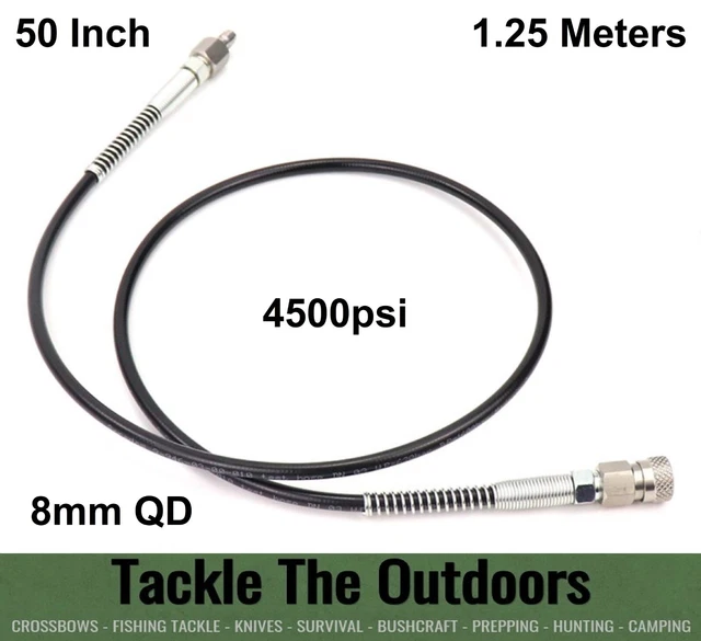 PCP AIR RIFLE Fill Hose Filling Whip 8mm QD 1.25 Meter Quick Coupler ...