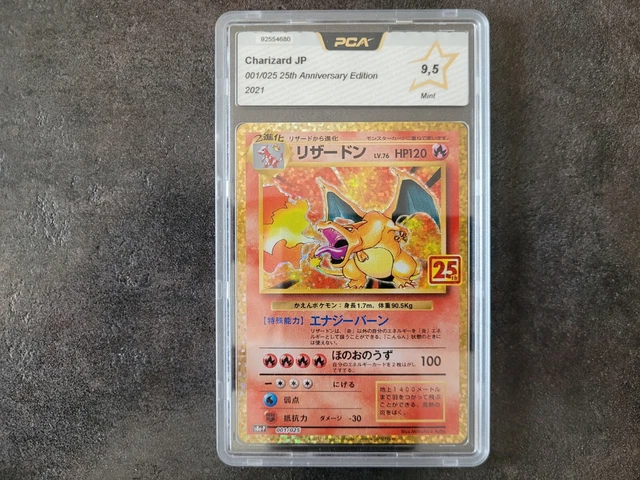 CARTE POKEMON CHARIZARD Jp 001/025 25th Anniversary Edition 2021 Pca 9 ...