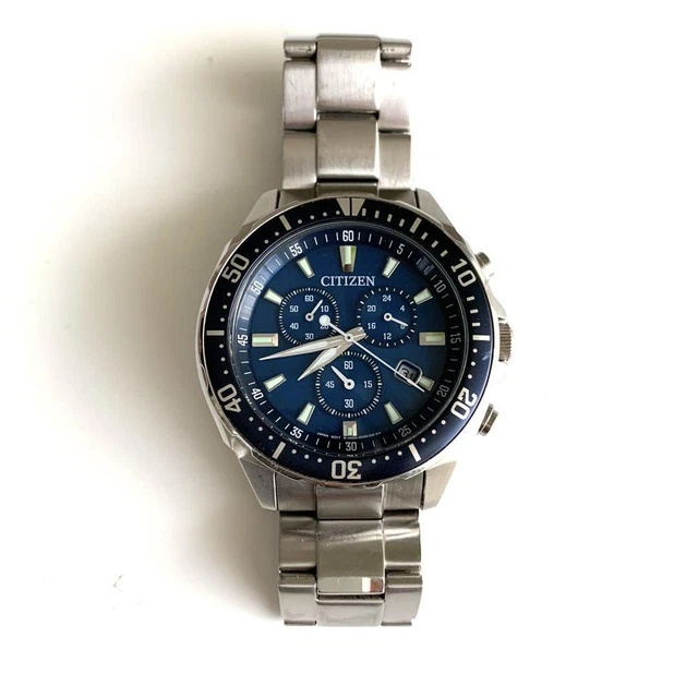 OROLOGIO CRONOGRAFO CITIZEN H500-S064597 Eco Drive Quadrante Solare Blu Funzionante Giappone EUR ...