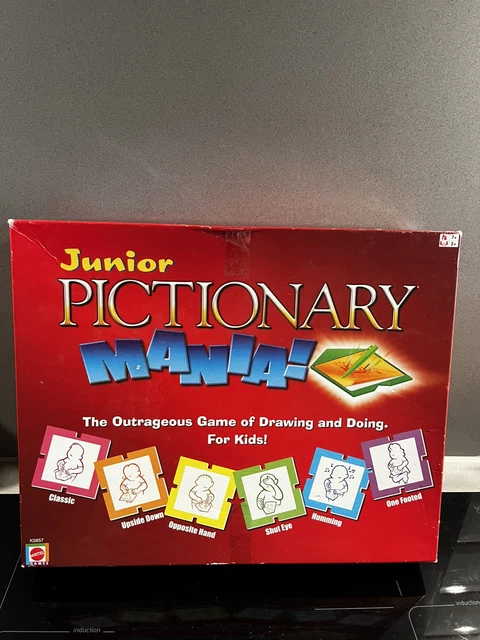 MATTEL JUNIOR PICTIONARY Mania! Game Of Drawing And Doing For Kids £11. ...