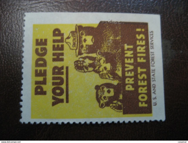 USA PREVENT FOREST Fires Smokey Bear Fire Firemen Fireman Poster Stamp ...