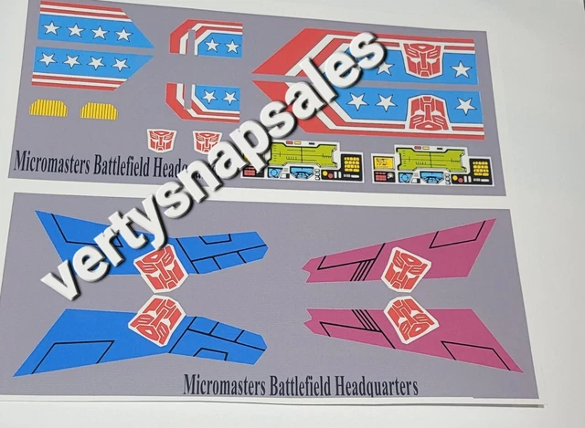 TRANSFORMERS G1 REPRO Stickers For G1 Micromaster BATTLEFIELD ...