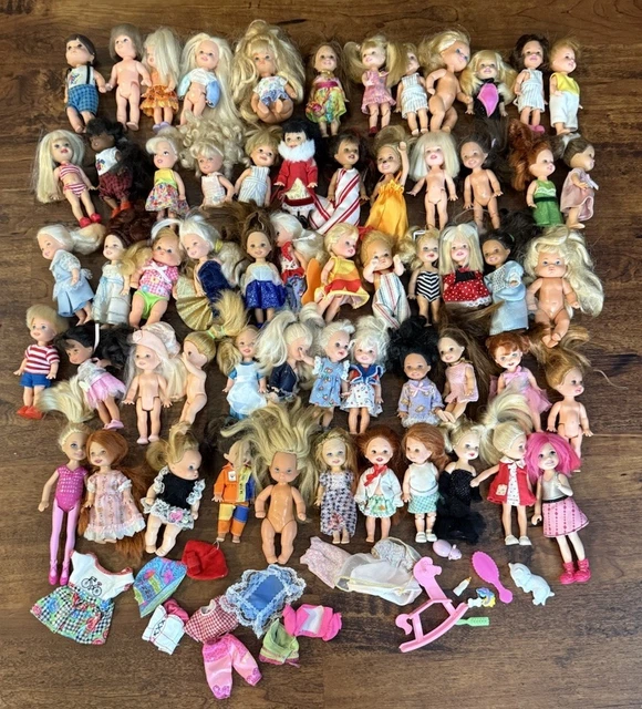 LOT 59 BARBIE Mattel Kelly Chelsea Friends Dolls 70+ Clothing ...