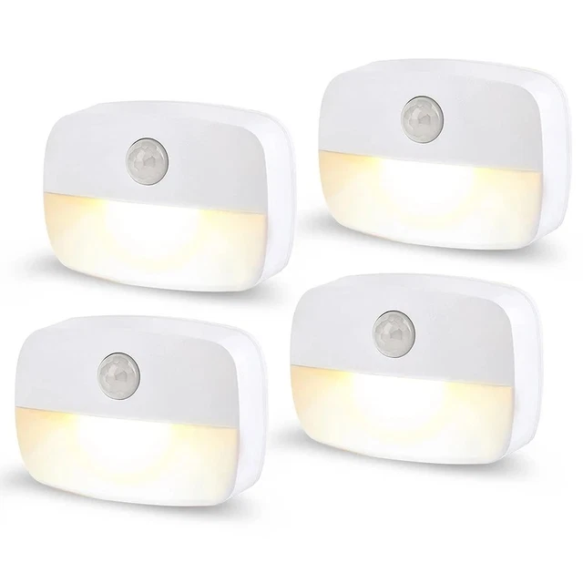 MOTION SENSOR LIGHT Indoor LED Night Light Stick on Nightlight Battery ...