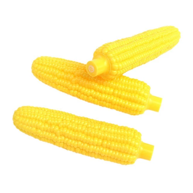 LATEX YELLOW PET Corn Shape Sounding Teeth Cleaning Protection Chewing ...