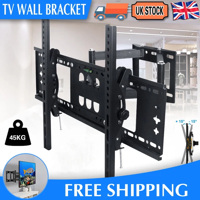 TV WALL MOUNT Bracket Tilt Swivel Swing Arm 32/40/43/47/50/55/60/70 ...