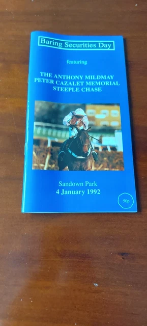 SANDOWN PARK RACECOURSE 4th January 1992 & 10th June 1994 Race Cards £0 ...