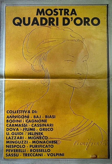 MOSTRA QUADRI D' ORO-Poster originale pubblicitario-1974 EUR 70,00 ...