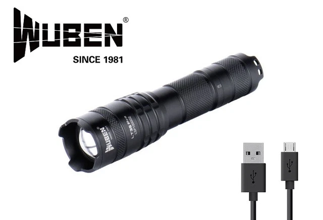 NEW WUBEN LT35 Pro USB Charge 1200 Lumens Zoomable LED Flashlight (NO ...