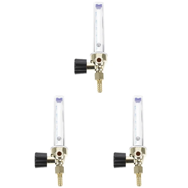 SET OF 3 Flowmeter Regulator Ppe Indicator for Argon Nitrogen Pressure ...