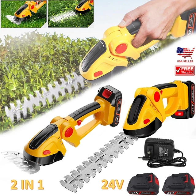 CORDLESS ELECTRIC MINI Hedge Trimmer 2 in 1 Brush Grass Cutter Shears ...