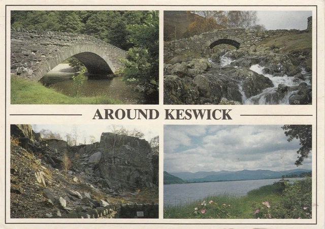 POSTCARD - KESWICK - Around Keswick - 4 Views £2.75 - PicClick UK