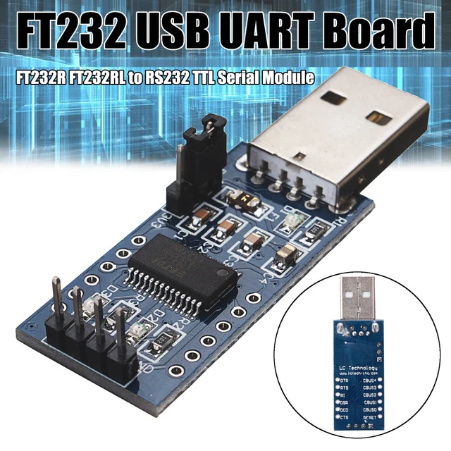 FT232 USB UART Board FT232RL FT232R to RS232 TTL Serial Converter Module Adapter $14.49 ...