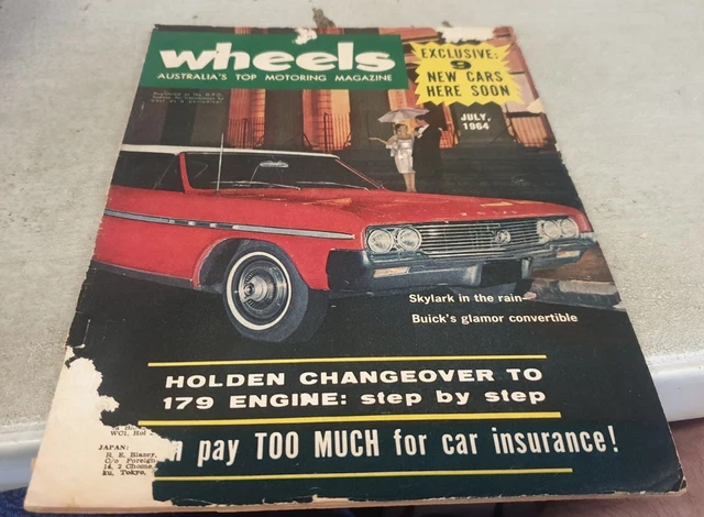 JUL 1964 WHEELS Magazine XM FALCON HARDTOP Triumph 2000 MINI Van $14.95 ...