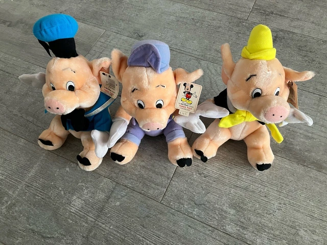 VINTAGE DISNEY THE Three Little Pigs Fifer Fiddler & Practical Pig ...