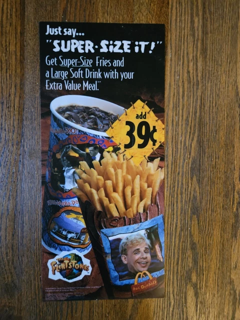 ORIGINAL MCDONALDS DRIVE Thru Sign Just Super Size It The Flintstones £ ...
